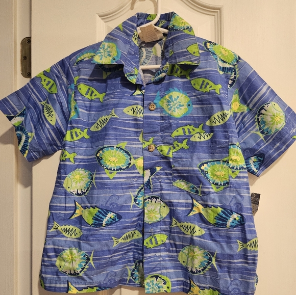 Corkys | Shirts & Tops | Corkeys Kids Button Down Blue Shirt With Lime ...